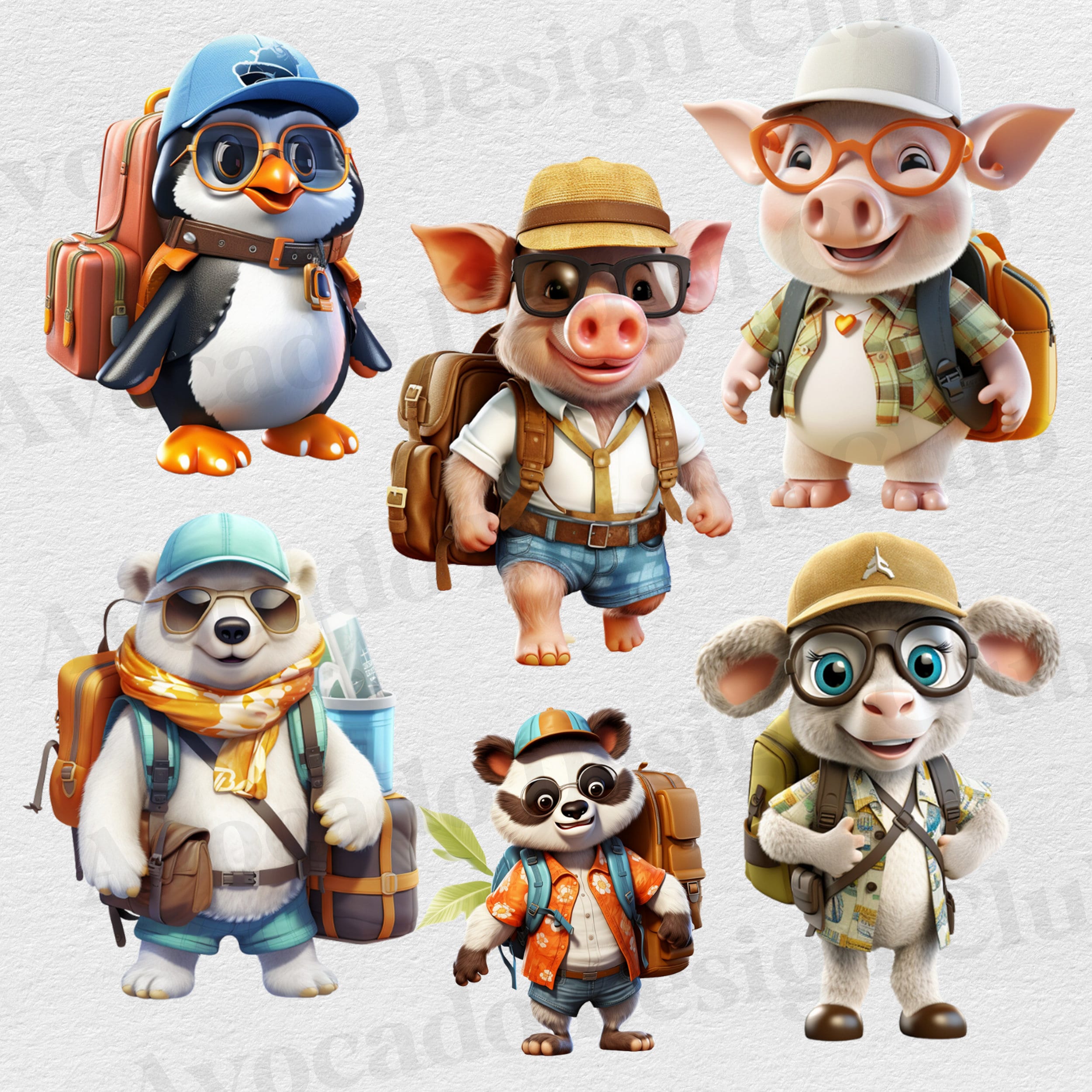 Cute Animal Clipart Bundle, Back to School Clipart, Adventure Animal ...