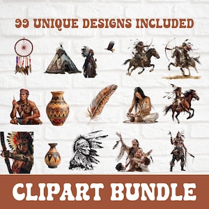 Native American Clipart Bundle, Watercolor Clipart Set, Diverse Culture ...