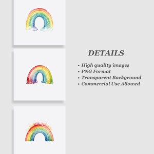 Rainbow Clipart Bundle, Watercolor Rainbow Clipart, Watercolor Rainbow ...