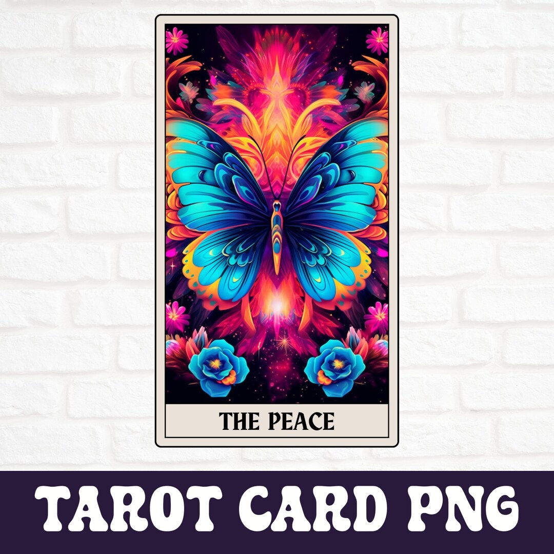 The Peace Tarot Card PNG, Meditation Tarot Card PNG, Butterfly Tarot ...
