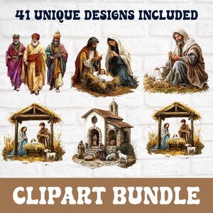 Nativity Scene Clipart Bundle, Christmas Nativity Scene Clipart ...