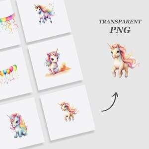 Unicorn Birthday Party Clipart, Cute Unicorn Clipart Bundle, Magic ...