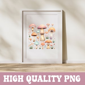 Watercolor Mushrooms Clipart, Magic Forest Illustration, Toadstool ...