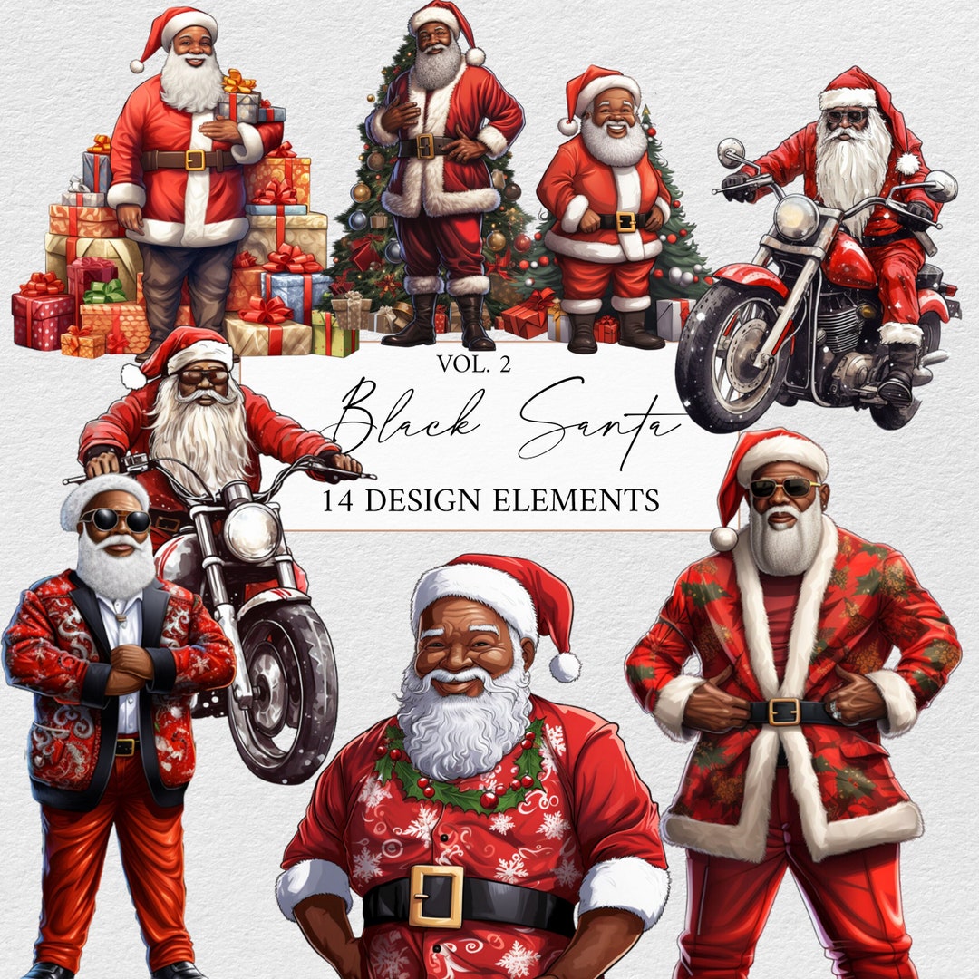 African American Santa Clipart, Black Santa Clipart, Santa Claus ...