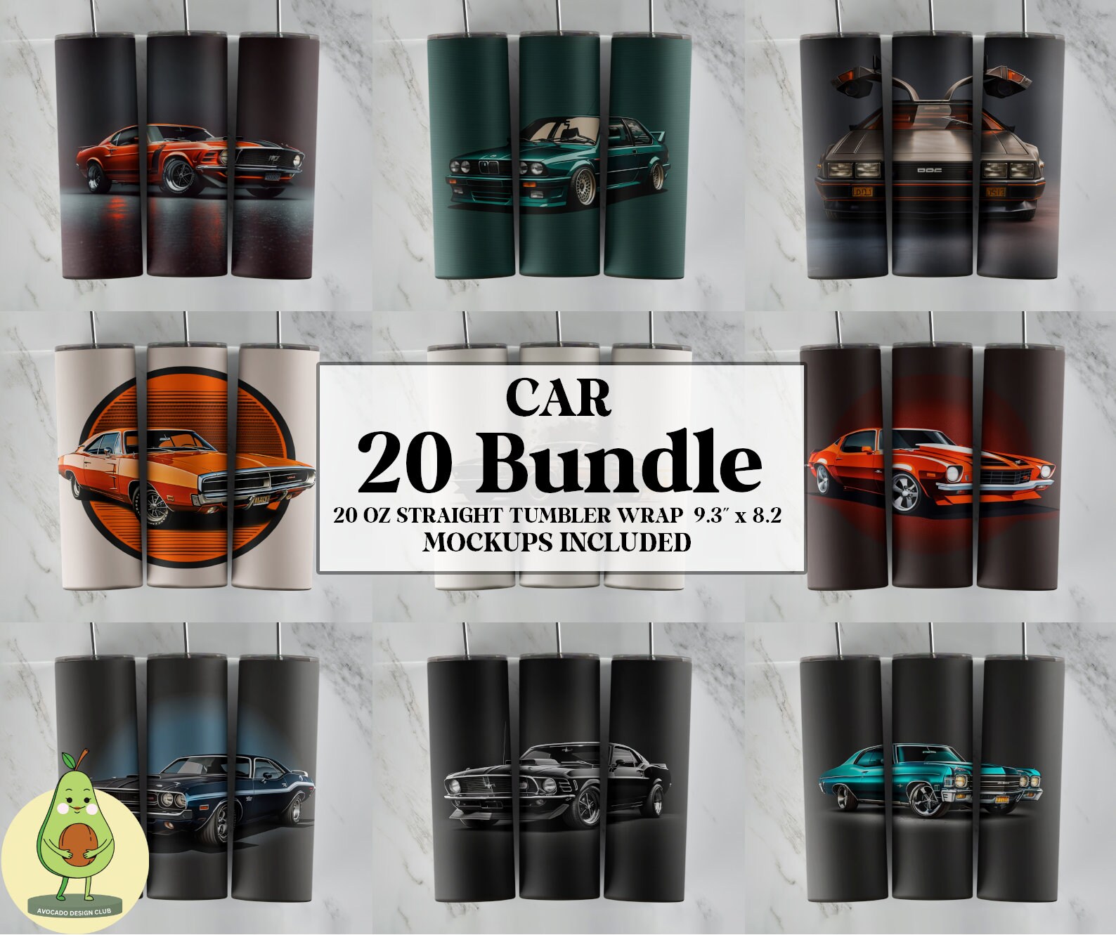 Classic Car Tumbler Wrap Bundle Car Tumbler Wrap Tumbler - Etsy