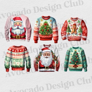 Christmas Sweater Clipart, Ugly Christmas Sweater PNG, Christmas ...