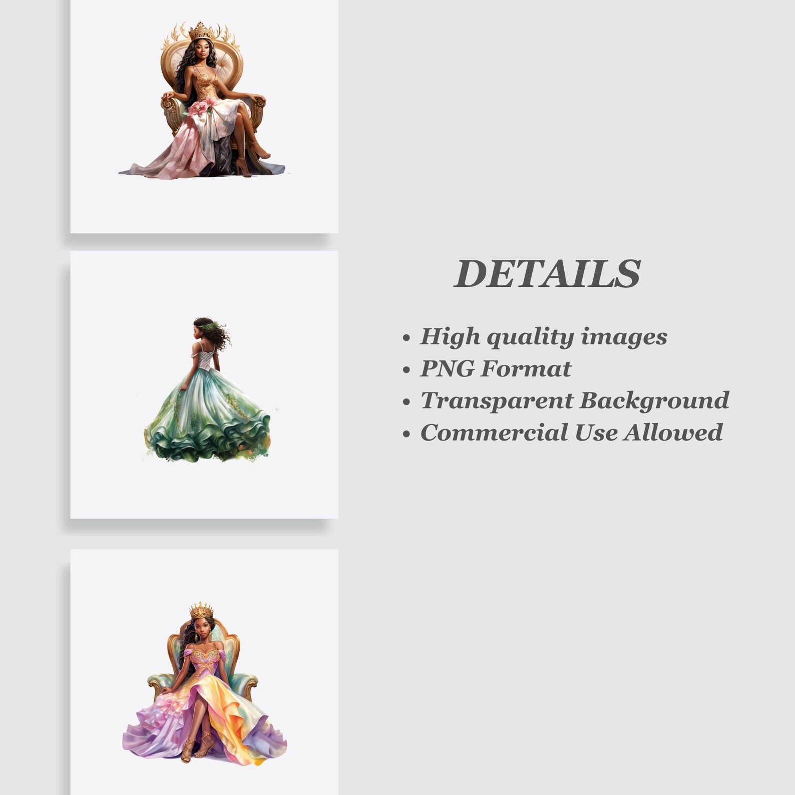 African Princess Clipart Bundle, Black Princess Clipart, Boss Babe ...