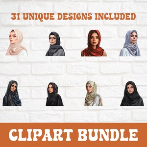 Muslim Girl Clipart Bundle, Hijab Girl, Hijab Clipart, Fashion Girl ...