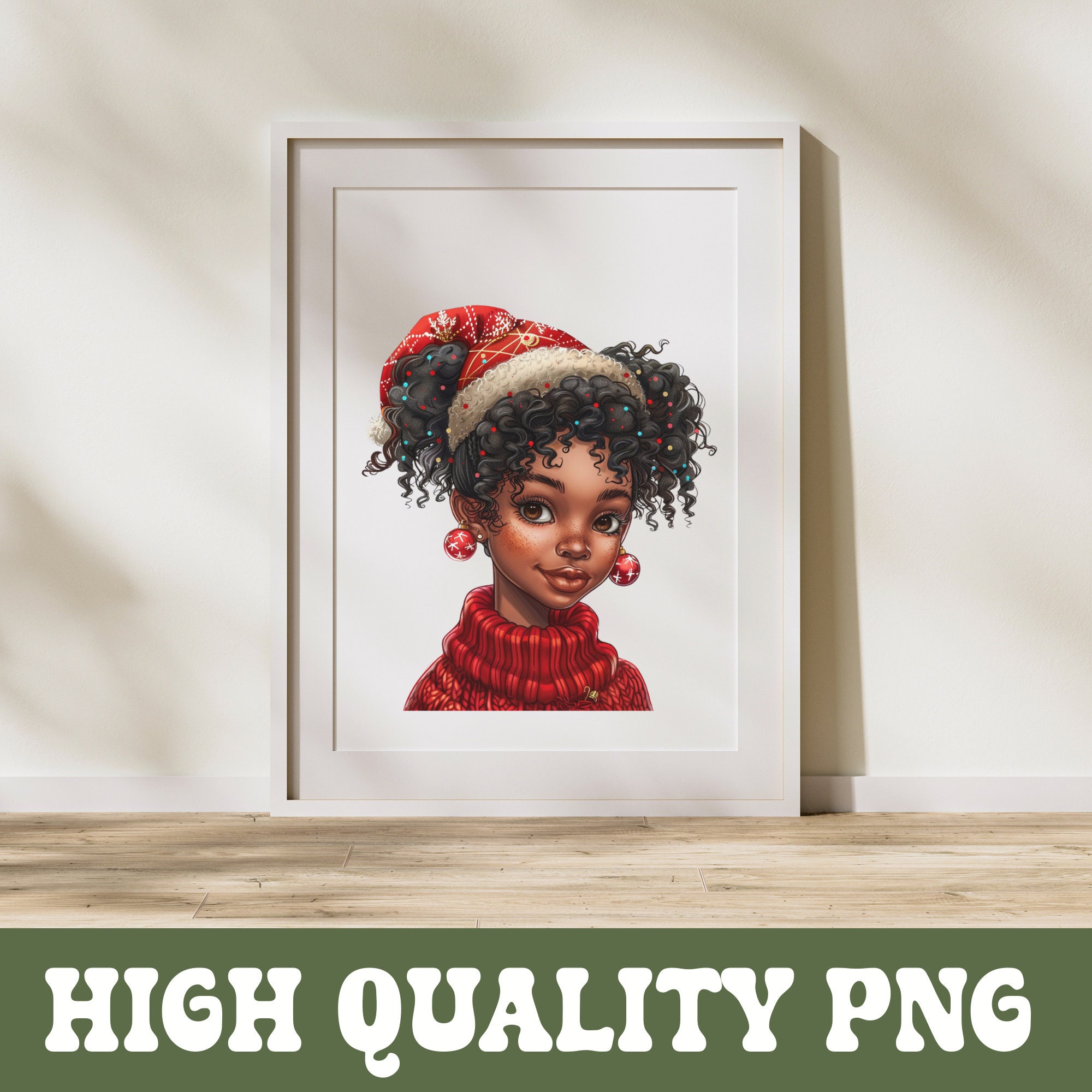Christmas Cute Kid Clipart Bundle, Watercolor African American Children ...