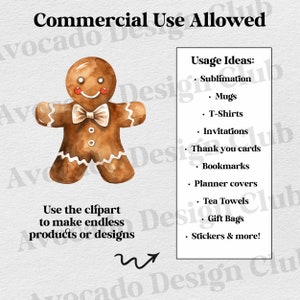 Gingerbread Clipart, Christmas Clipart, Gingerbread Man PNG, Winter ...