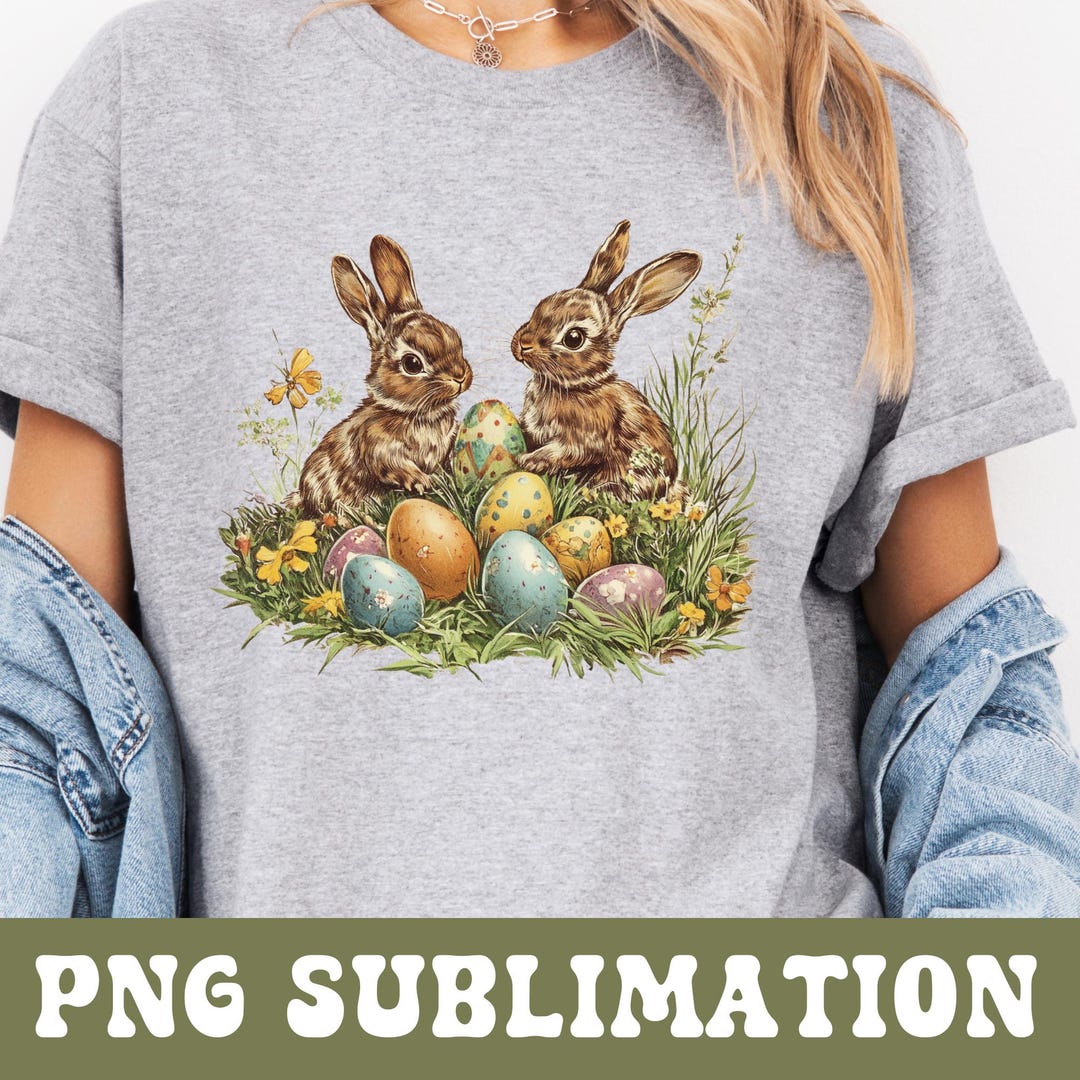 Vintage Easter Bunny PNG, Retro Easter Egg Illustrations Clip Art ...