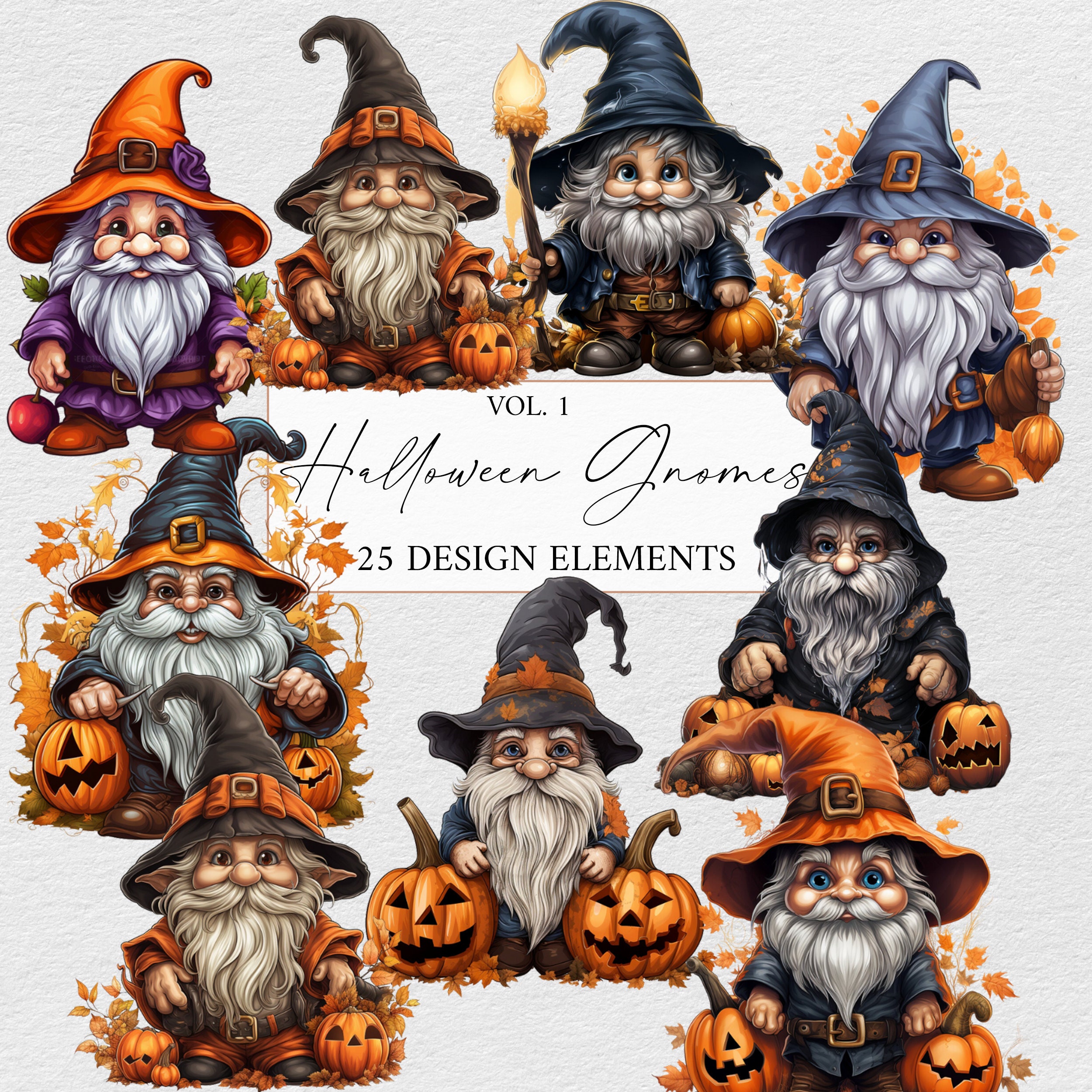 Halloween Gnome Clipart Bundle Cute Gnome Clipart Bundle - Etsy Canada