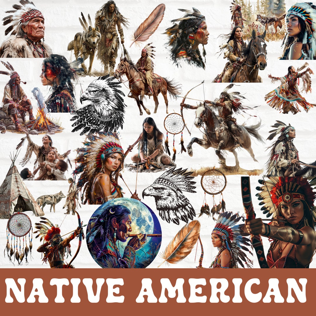 Native American Clipart Bundle, Watercolor Clipart Set, Diverse Culture ...
