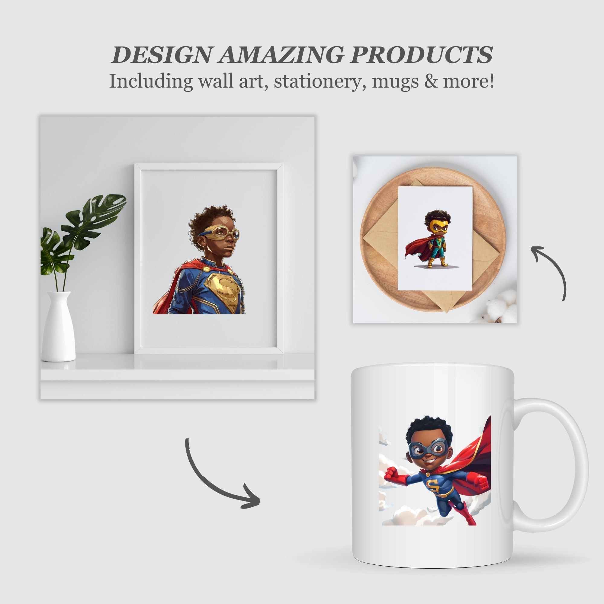 Superhero Clipart Bundle, African American Superhero Clipart Bundle ...