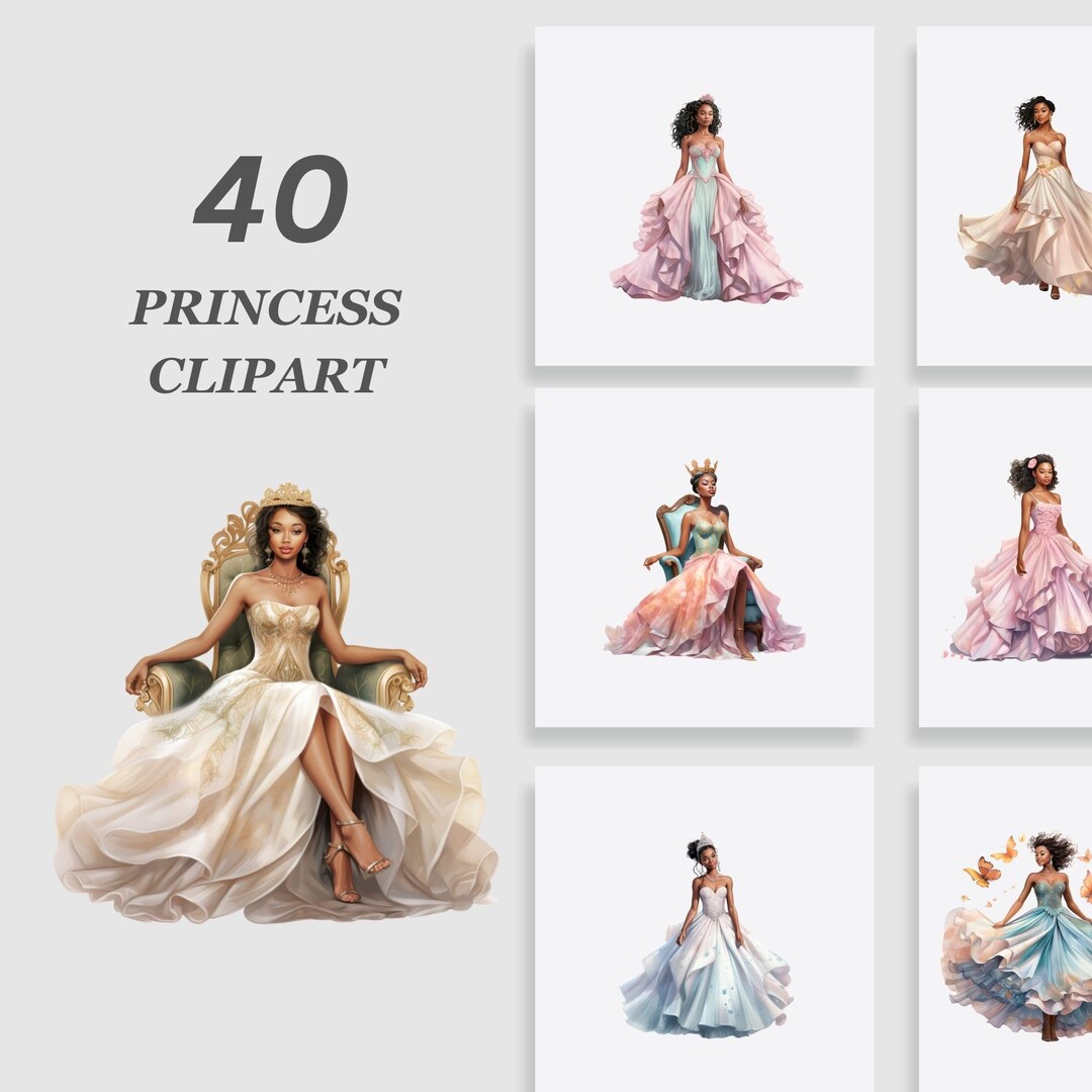 African Princess Clipart Bundle, Black Princess Clipart, Boss Babe ...