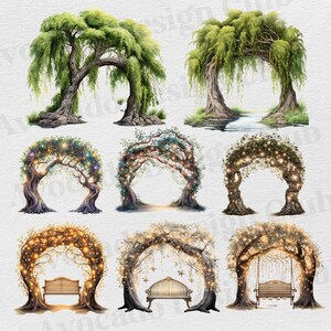 Watercolor Tree Arch Bundle, Wedding Tree Arch Bundle, Beautiful Tree ...