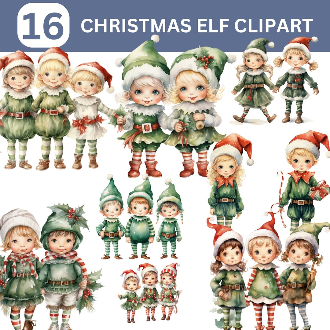 15+ Elf Christmas Clipart Bundle, Christmas Clipart, Holiday Elf ...