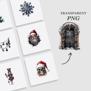 Goth Christmas Clipart, Scary Christmas Clipart, Creepy Christmas ...