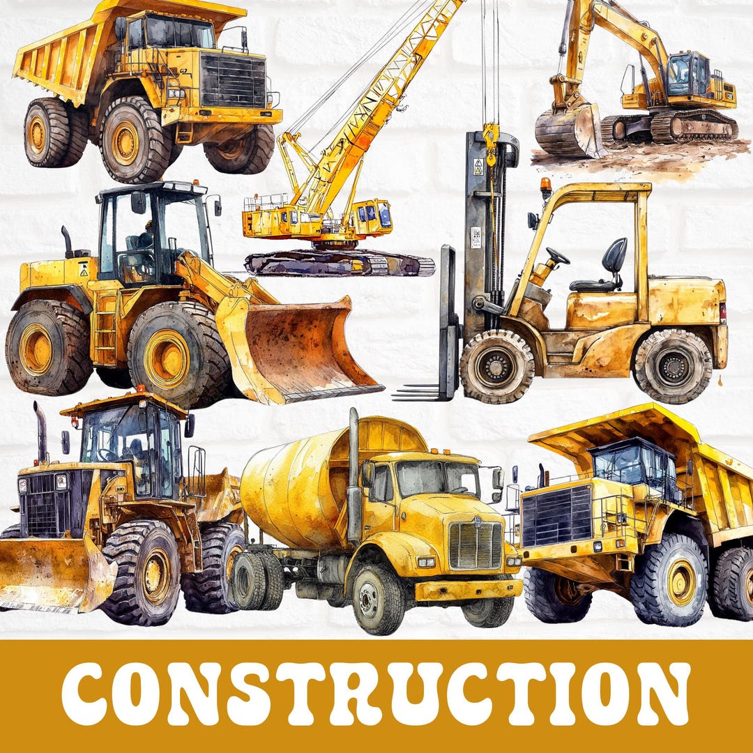 Construction Vehicle Clipart, Dump Truck Clipart, Forklift Clipart ...