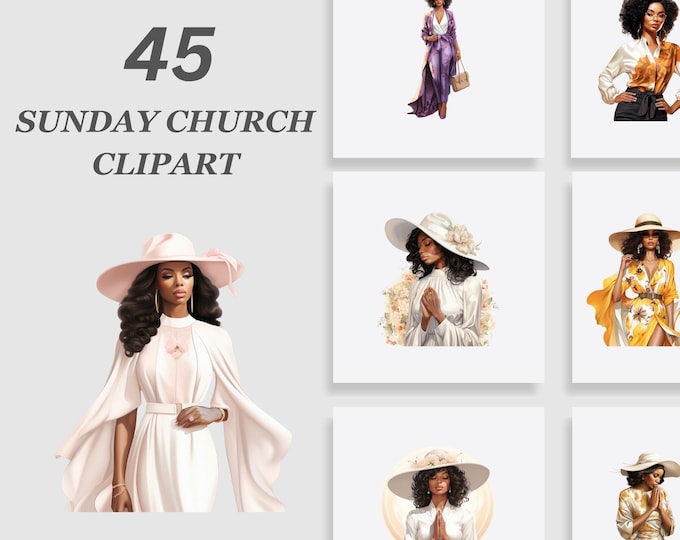 Black Women in Worship Clipart Bundle, Commercial Use, Church Clipart - Etsy Canada