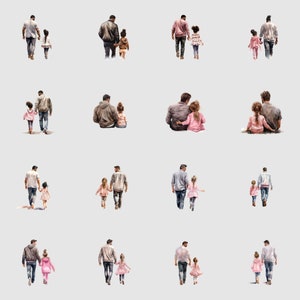 Father Daughter Clipart, Family Clipart Bundle, Fathers Day Clipart ...