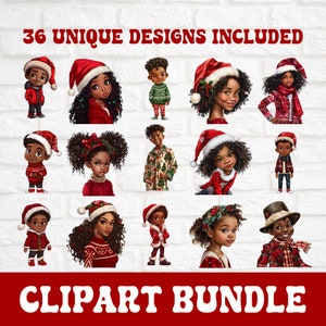Watercolor African American Christmas Children Illustration, Christmas ...