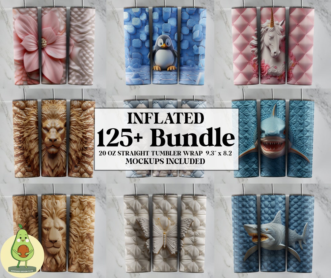 3D Inflatable Tumbler Wrap, Puffy Tumbler Wrap, Bubble Wrap Tumbler PNG ...