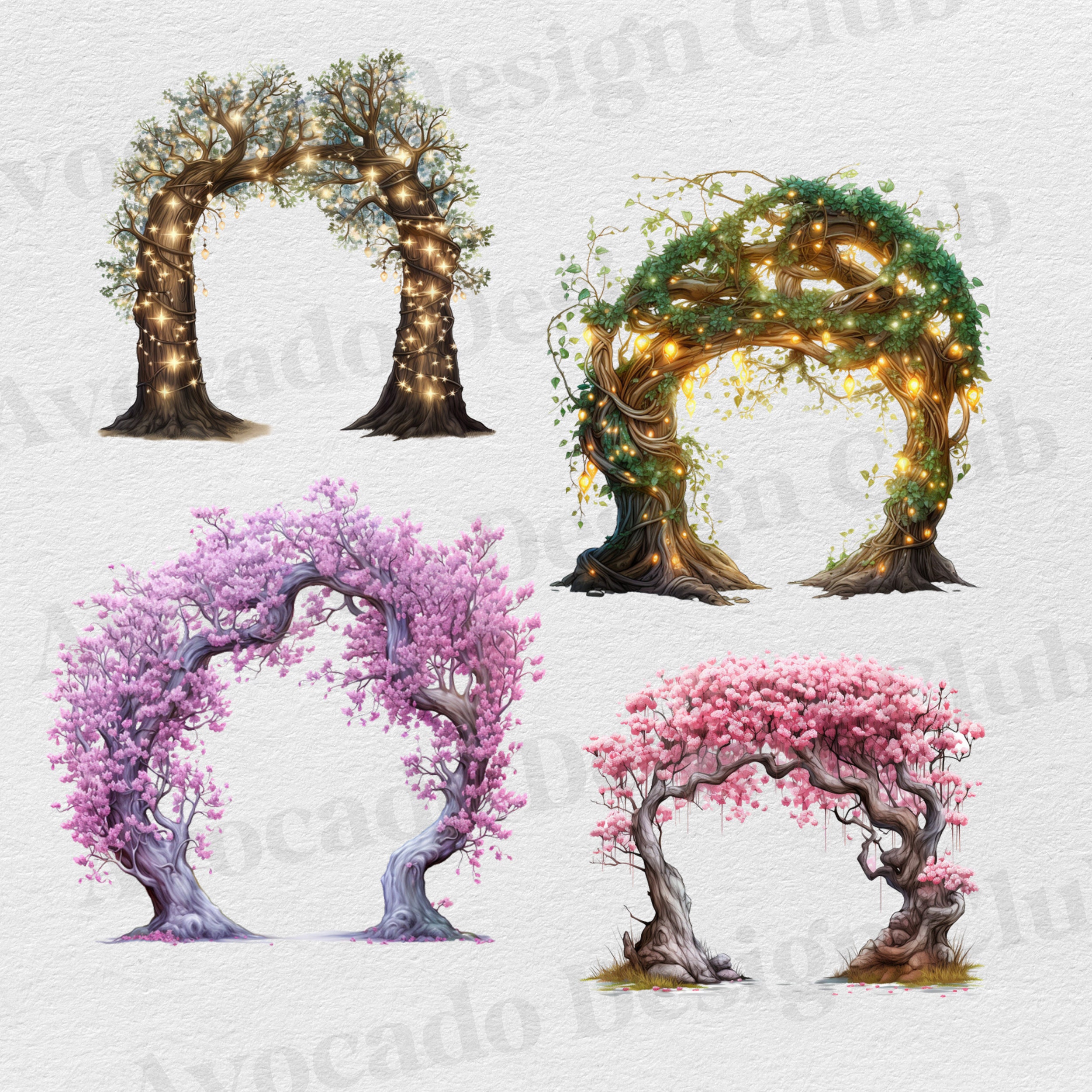 Watercolor Tree Arch Bundle Wedding Tree Arch Bundle - Etsy