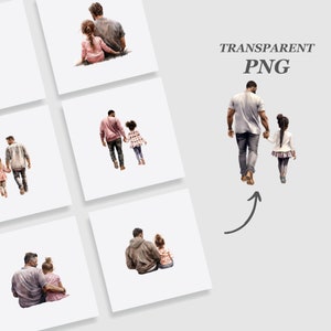 Father Daughter Clipart, Family Clipart Bundle, Fathers Day Clipart ...