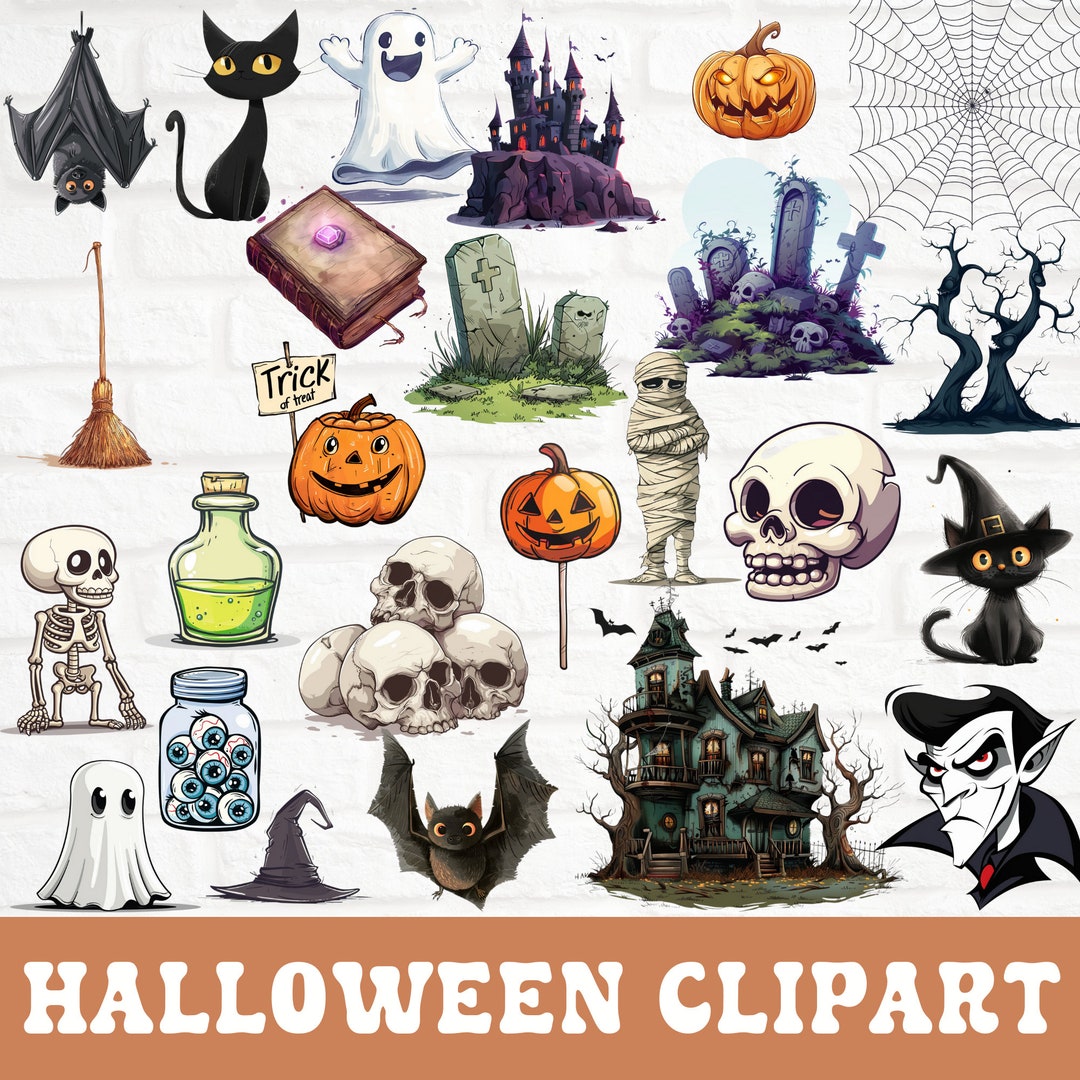 50+ Halloween Clipart Bundle, Halloween Decoration, Sublimation Art ...