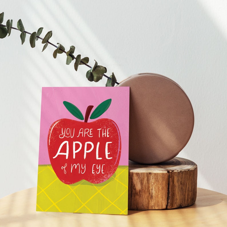 Apple of My Eye Teacher Appreciation Apple Greeting Card Geeky ...
