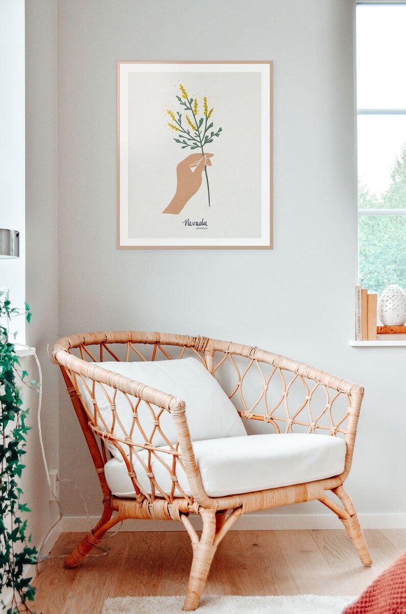 Nevada State Flower Print: Sagebrush Wall Art, Botanical Illustration ...