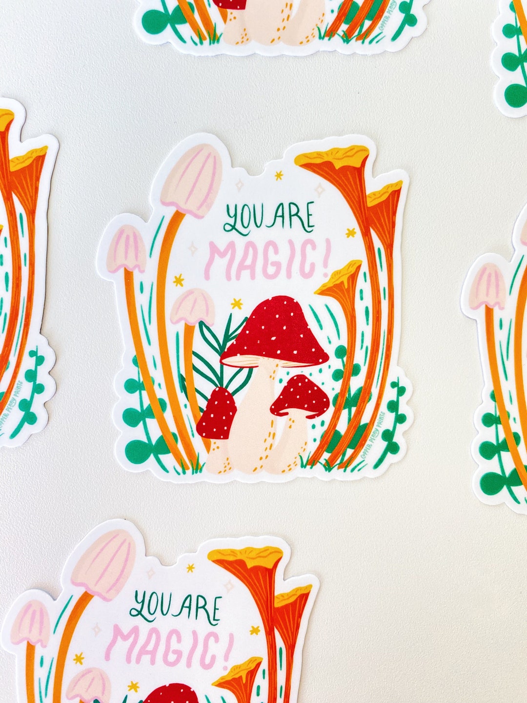 You Are Magic Mushroom Sticker - Mushroom Vinyl Die Cut Sticker ...