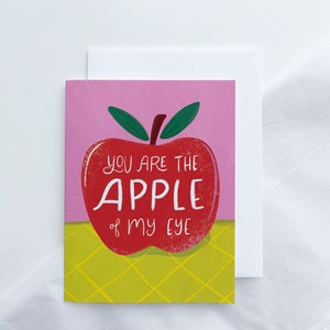 Apple of My Eye Teacher Appreciation Apple Greeting Card Geeky ...