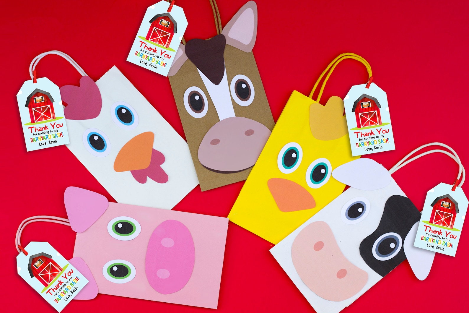 Farm Favor Bags - Barnyard Goodie Bags - Old Mcdonald Had a Farm Party ...