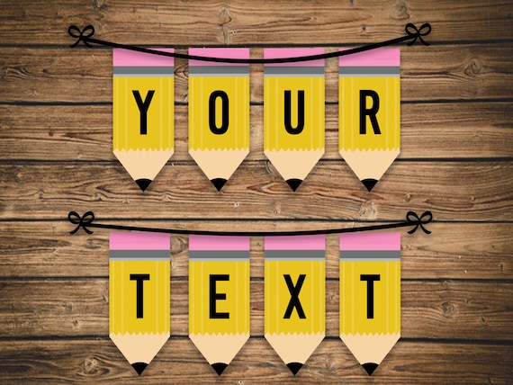Pencil Banner First Day of School First Day of - Etsy