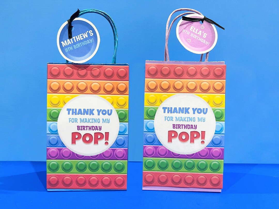 Pop It Favor Bags - Color Push Pop Candy Bag - Fidget Toy Goody Bag ...