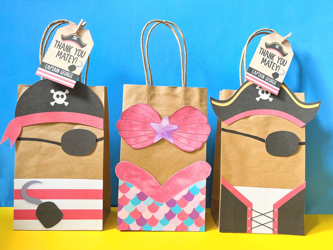Pirate Favor Bags - Mermaid and Pirate Party - Twin Party Ideas - Under ...