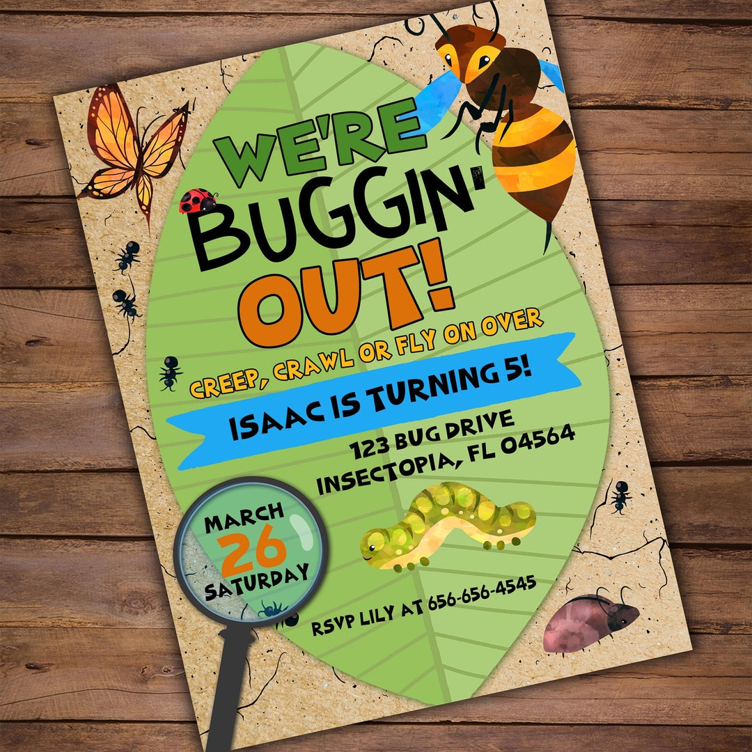 Bug Invitation- Creepy Crawly Creature Invites - Insect Birthday ...