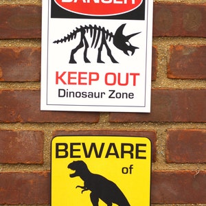 Dinosaur Signs - Dinosaur Party Decoration - Dinosaur Warning Sign ...