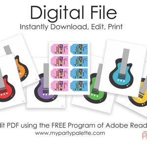 Electric Guitar Favor Bags - Music Candy Bag - Party Favors - Music ...