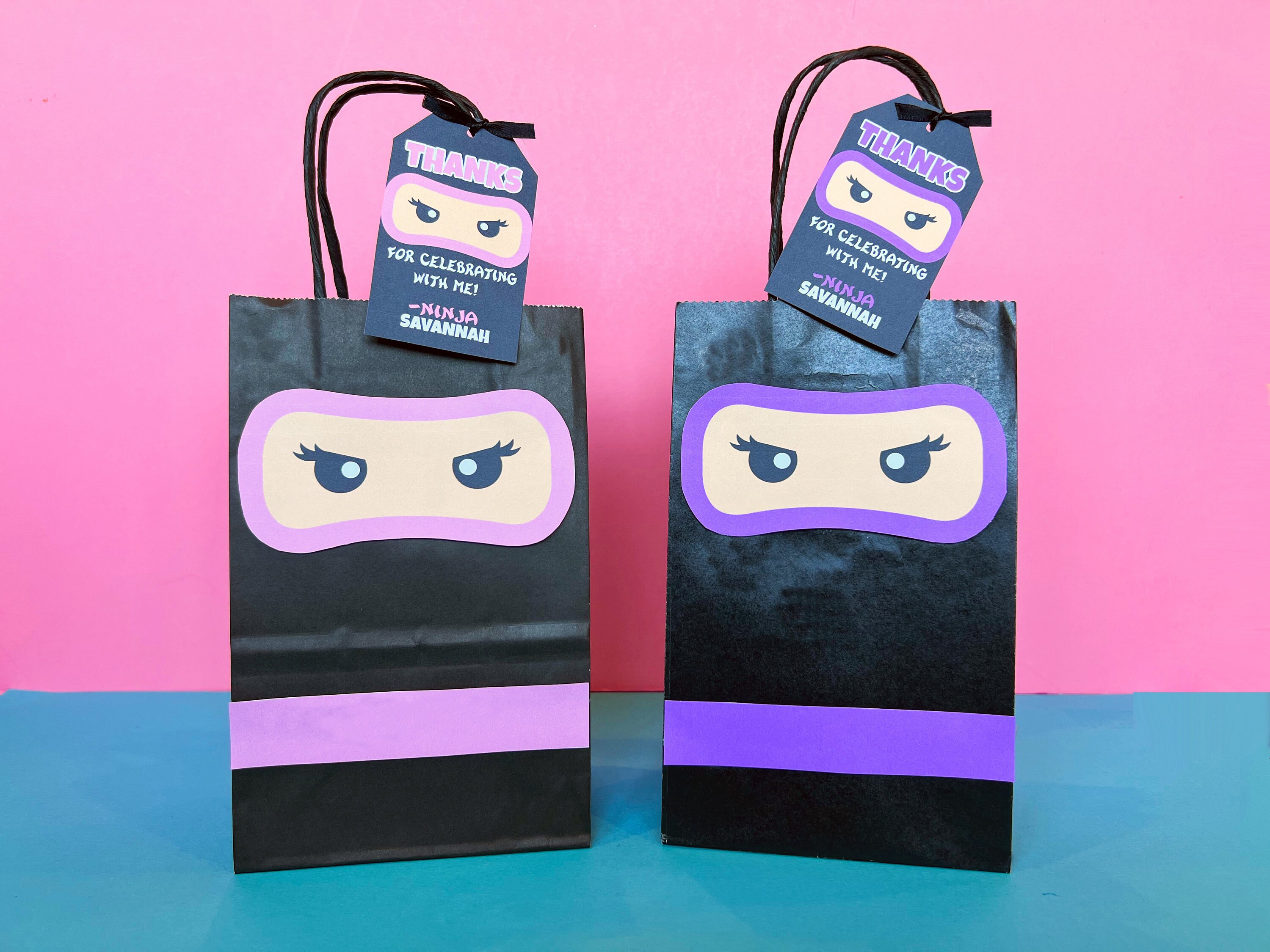 Ninja Favor Bags ninja Thank You Tags Ninja Birthday Party - Etsy