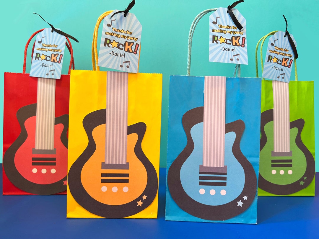 Electric Guitar Favor Bags - Music Candy Bag - Party Favors - Music ...