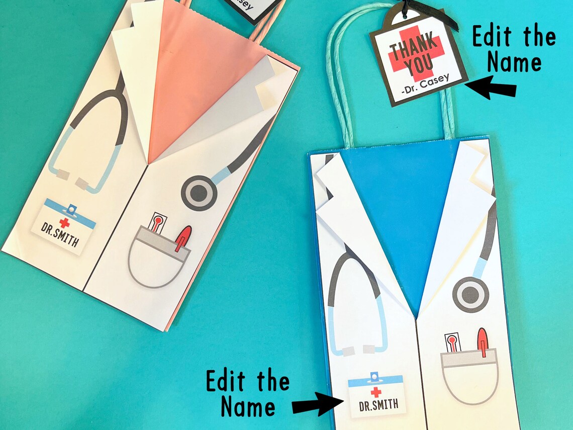 Doctor Favor Bags - Candy Bag - Party Favors - Nurse - Doctor Coat ...