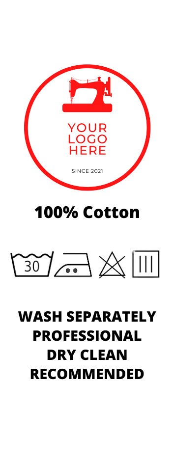 Canva Template Customizable Washing Label 3x8 Cm (1.18x3.14 In) for ...