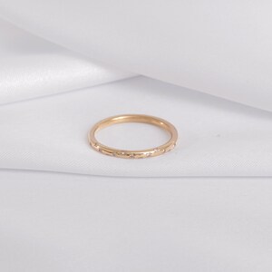 14K Solid Gold & Cluster Diamond Ring / 2.0 MM Gold Band / 0.05 CTW ...