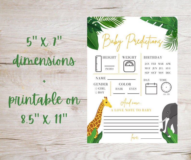 Jungle Safari Baby Shower Printable Games | 7 Digital Download Baby ...