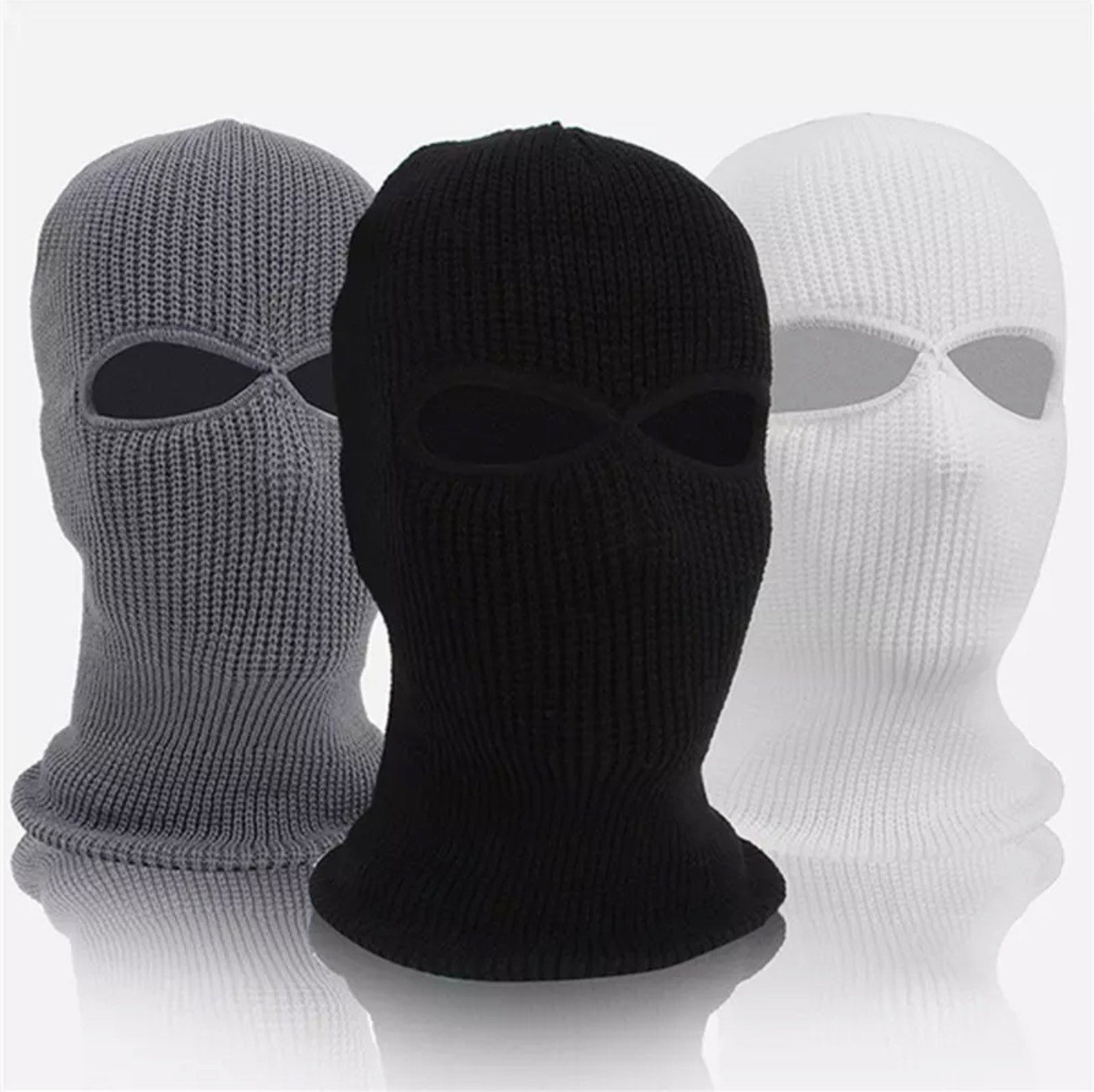 3 Hole Ski Mask/ Balaclava/ Ski Mask/ White Ski Mask/ Black - Etsy