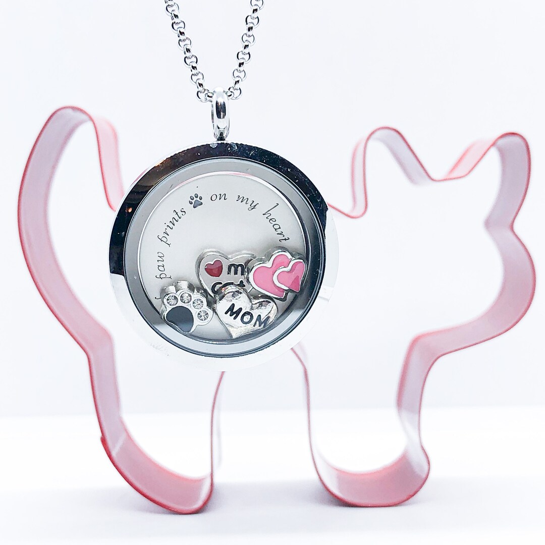 Round Floating Pet Locket Floating Pet Locket Engravable Hair Pet ...