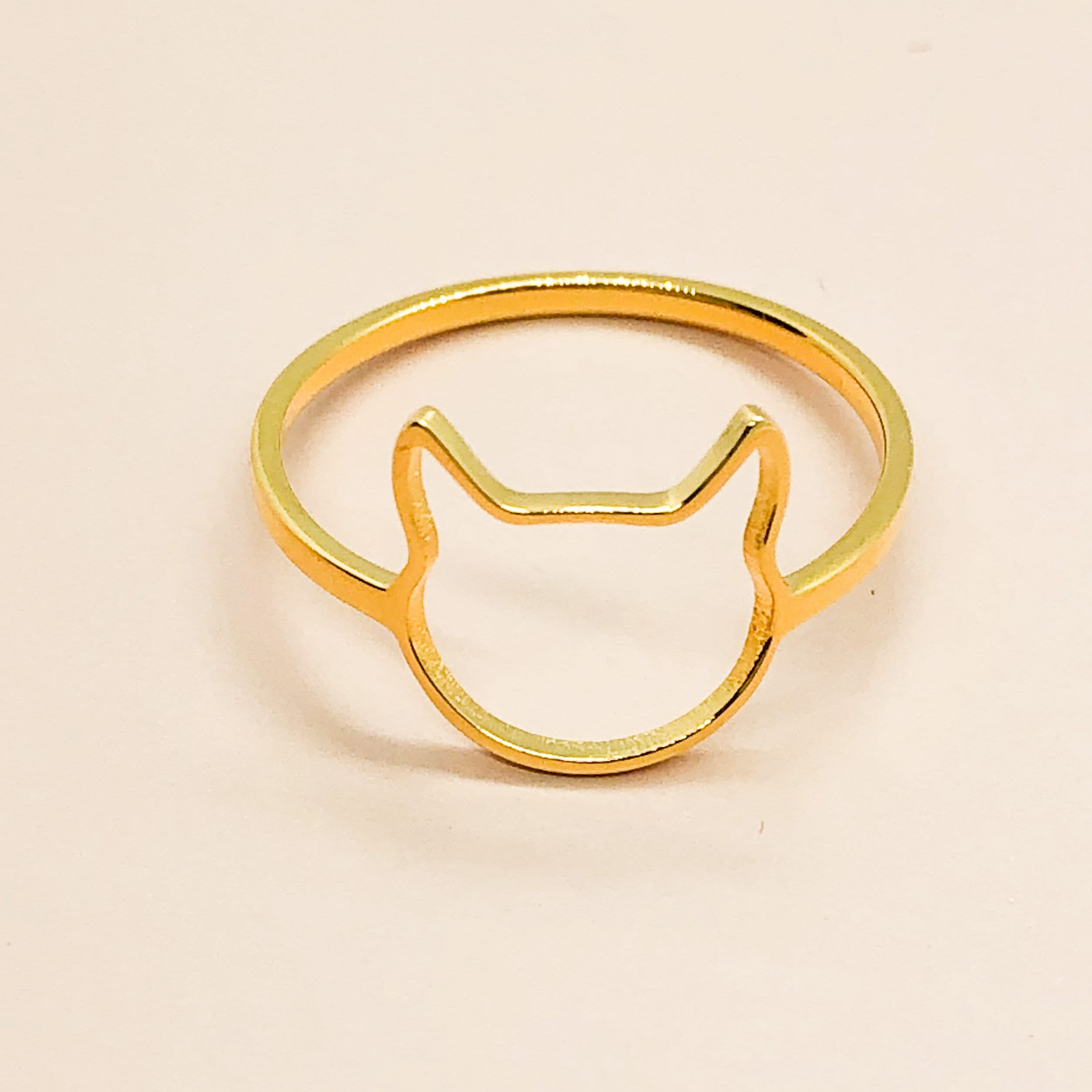Meow Outline Ring by Furrybling Cat Face Ring for Women - Etsy